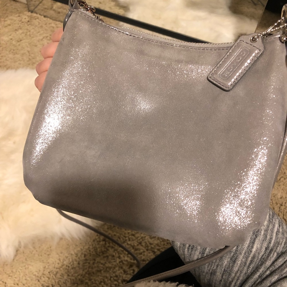 Coach Silver Small Crossbody Purse - Gem